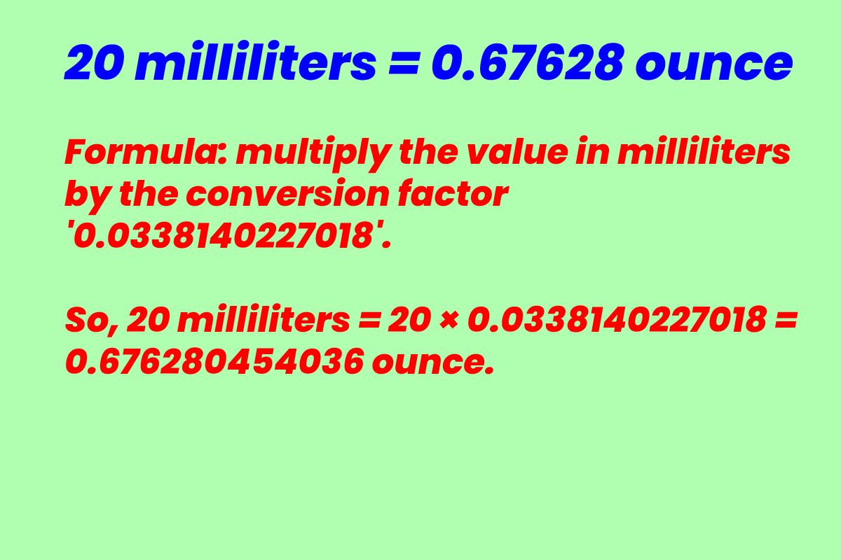 Formula For Conversion Of 20 Ml To Oz Royal Beauty Blog 2021
